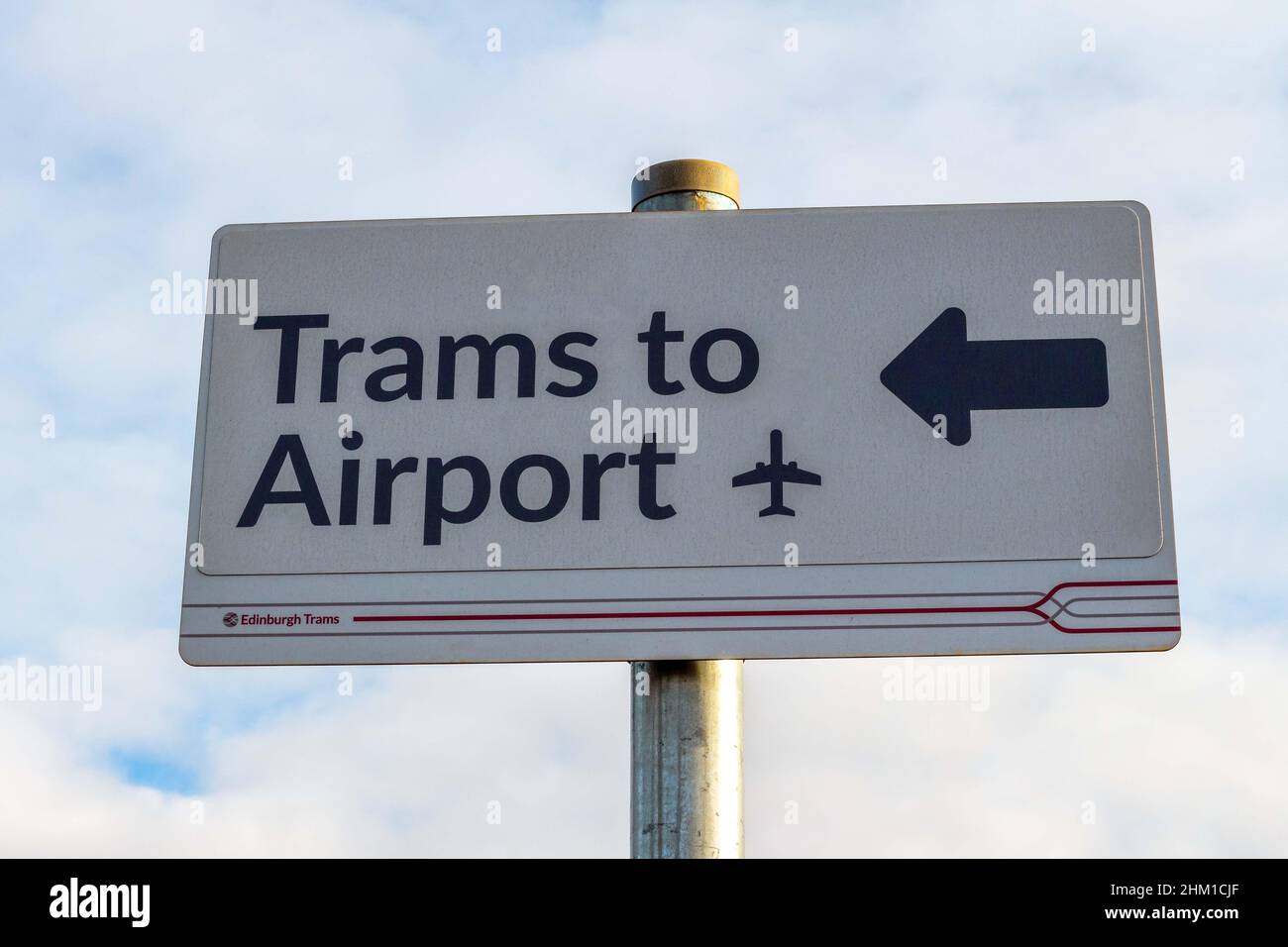 Tram Stop sign directing you for Edinburgh Airport, Edinburgh, Scotland ...