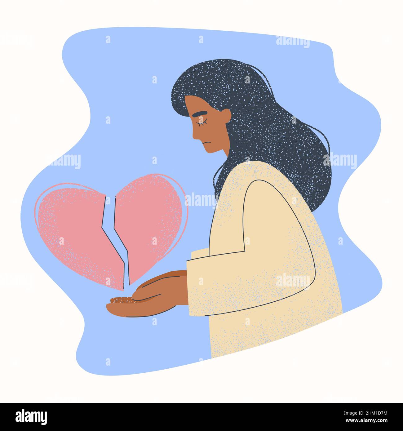 Sad devorsed woman hold broken heart in hands teenager girl upset ...