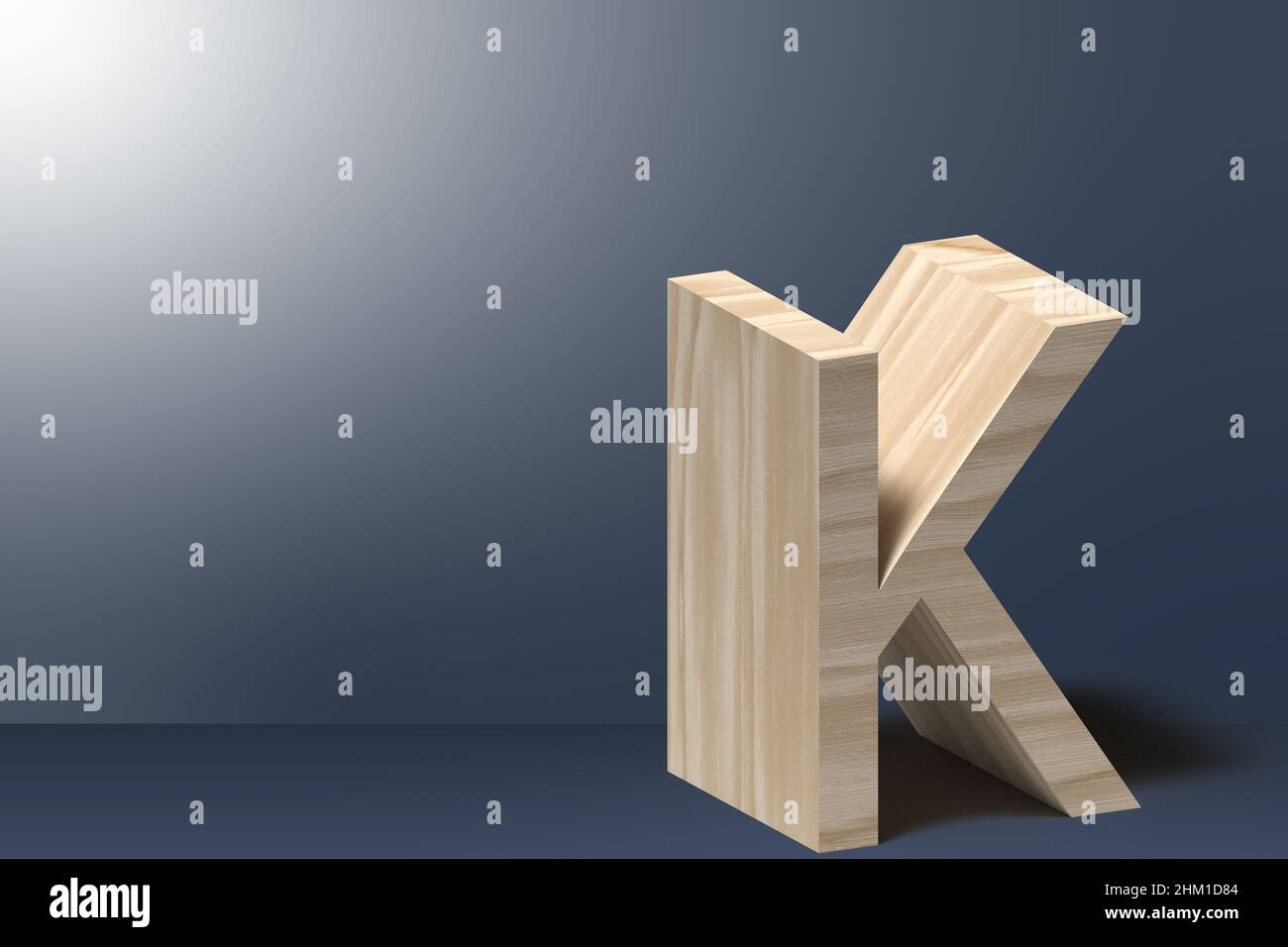 3d Letter K Illustration in Natural Plywood on Shining Gray Background Stock Photo - Alamy