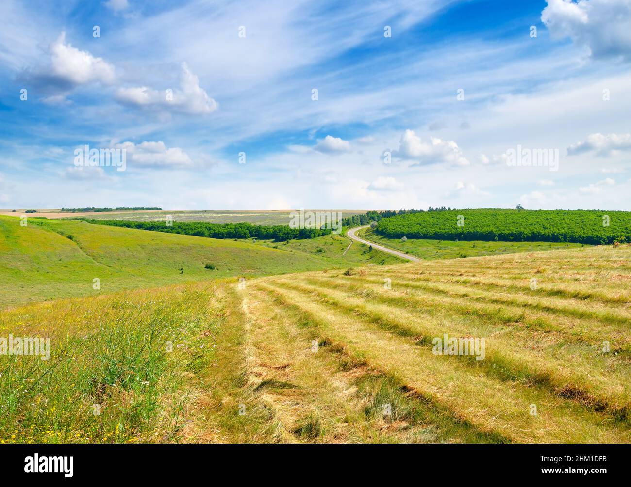 Scenic landscape of large farm field Stock Photo - Alamy