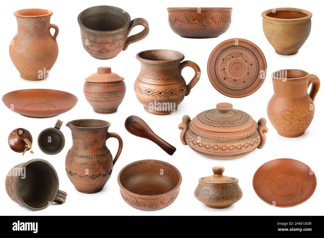 Set ceramics from different angles isolated on white background Stock ...