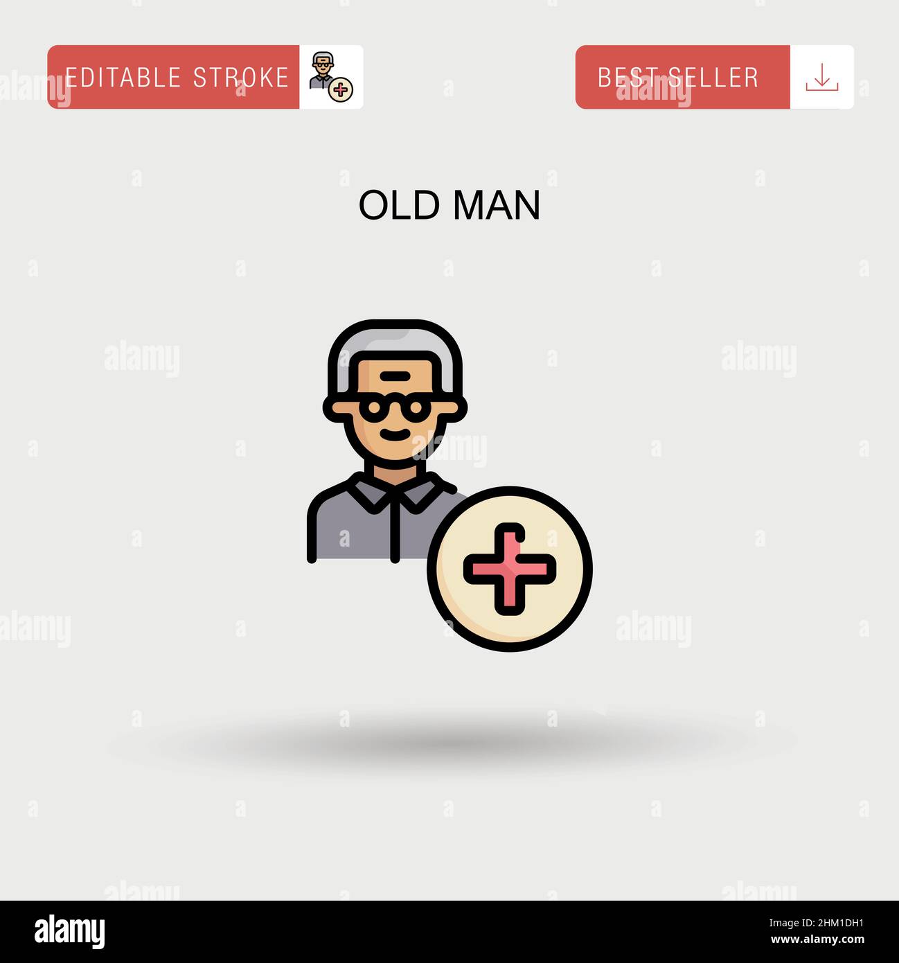 Old man Simple vector icon Stock Vector Image & Art - Alamy