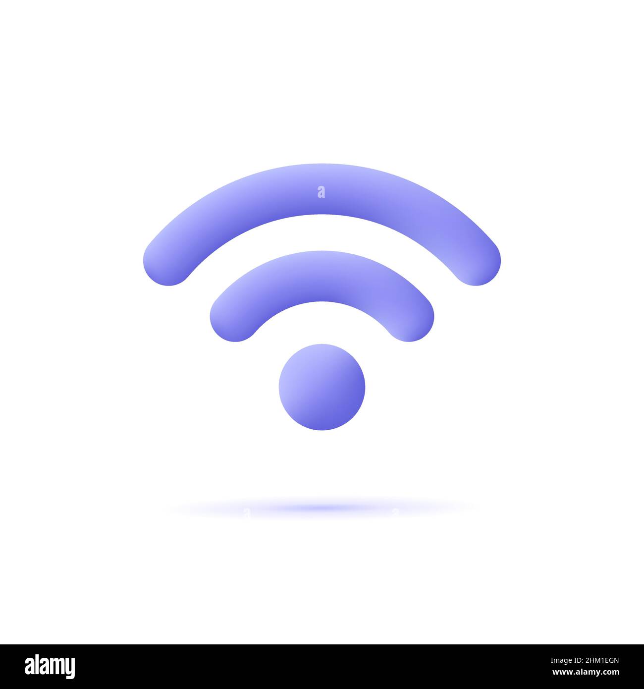 Wifi signal, connection and network symbol. 3d vector icon. Cartoon ...