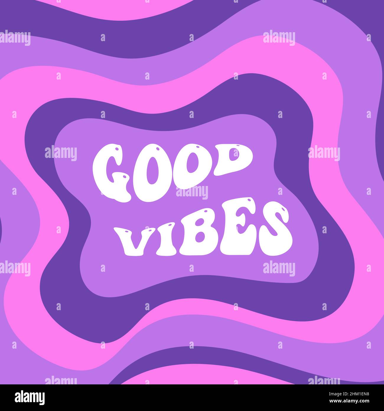 Good vibes slogan poster. Groovy, retro style design template 70s ...