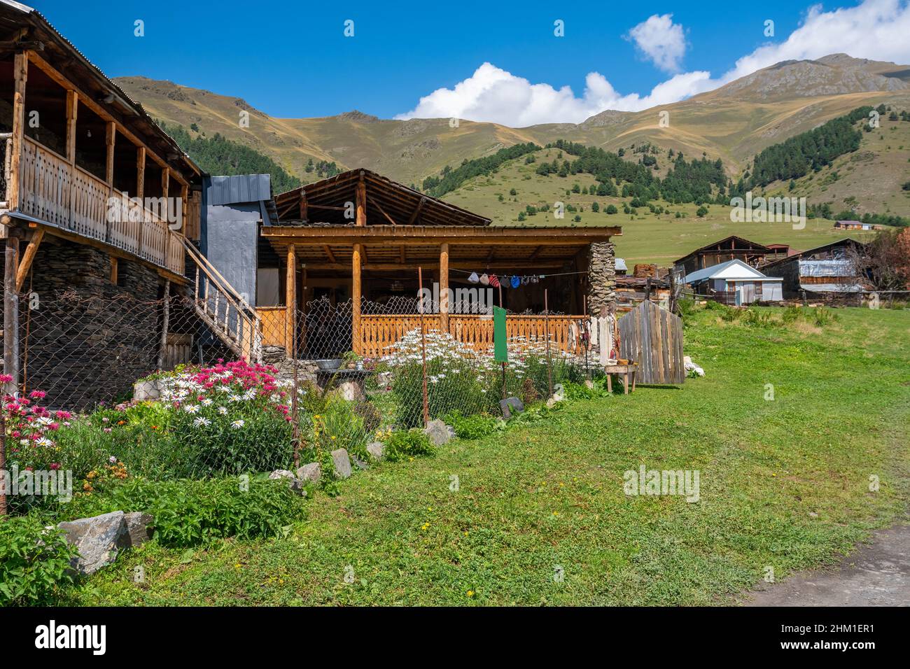 View of the remote Tusheti village of Diklo, Georgia Stock Photo - Alamy