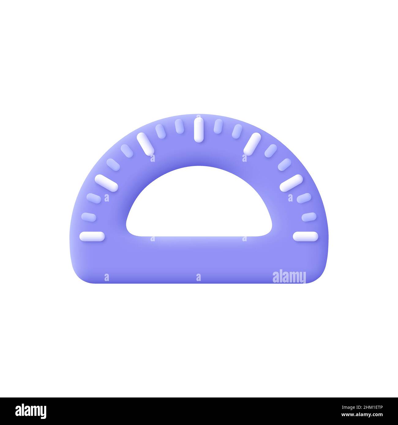 Protractor ruler. Measuring tool. 3d vector icon. Cartoon minimal style ...
