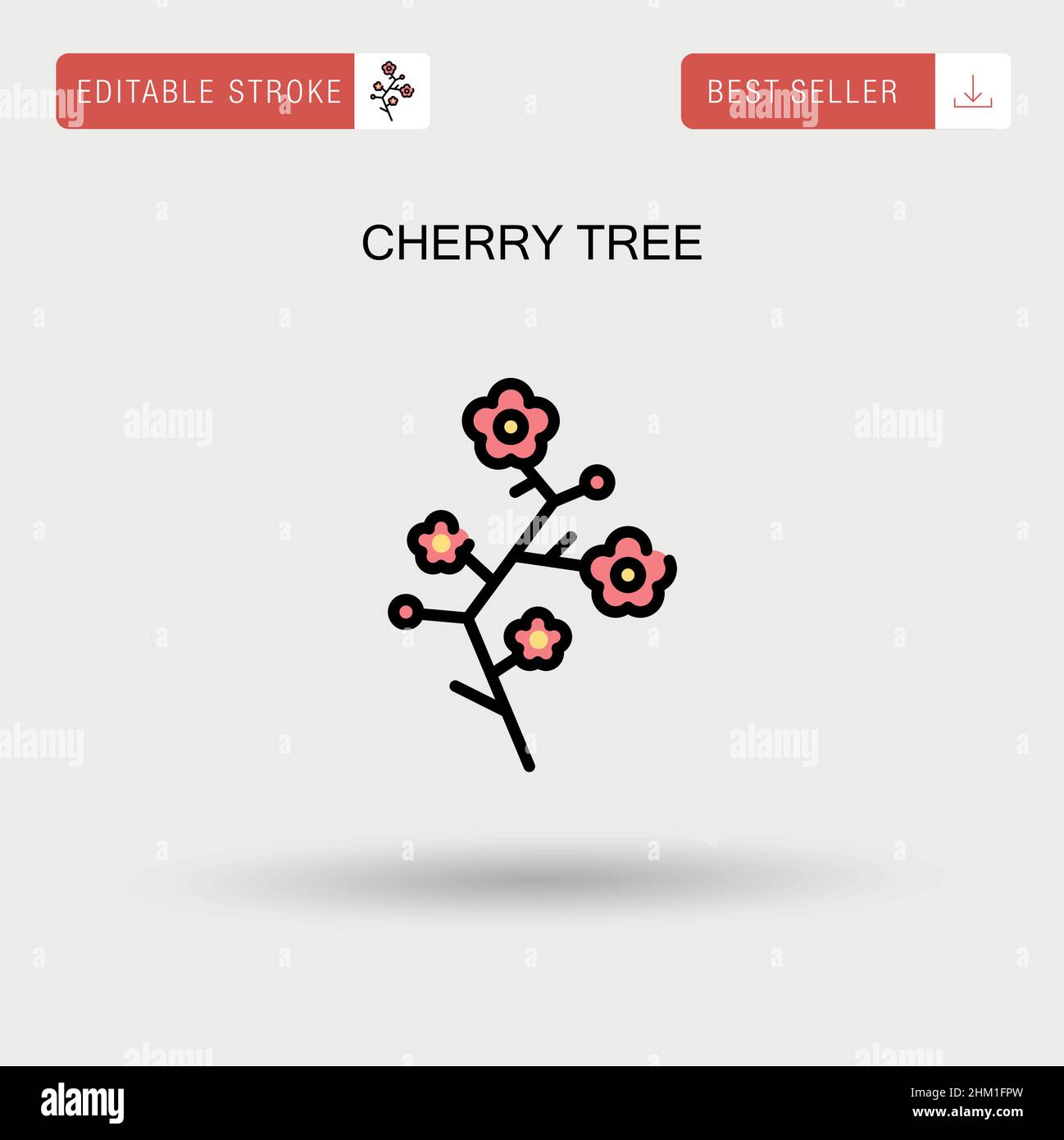 Pink park cherry blossom Stock Vector Images - Alamy