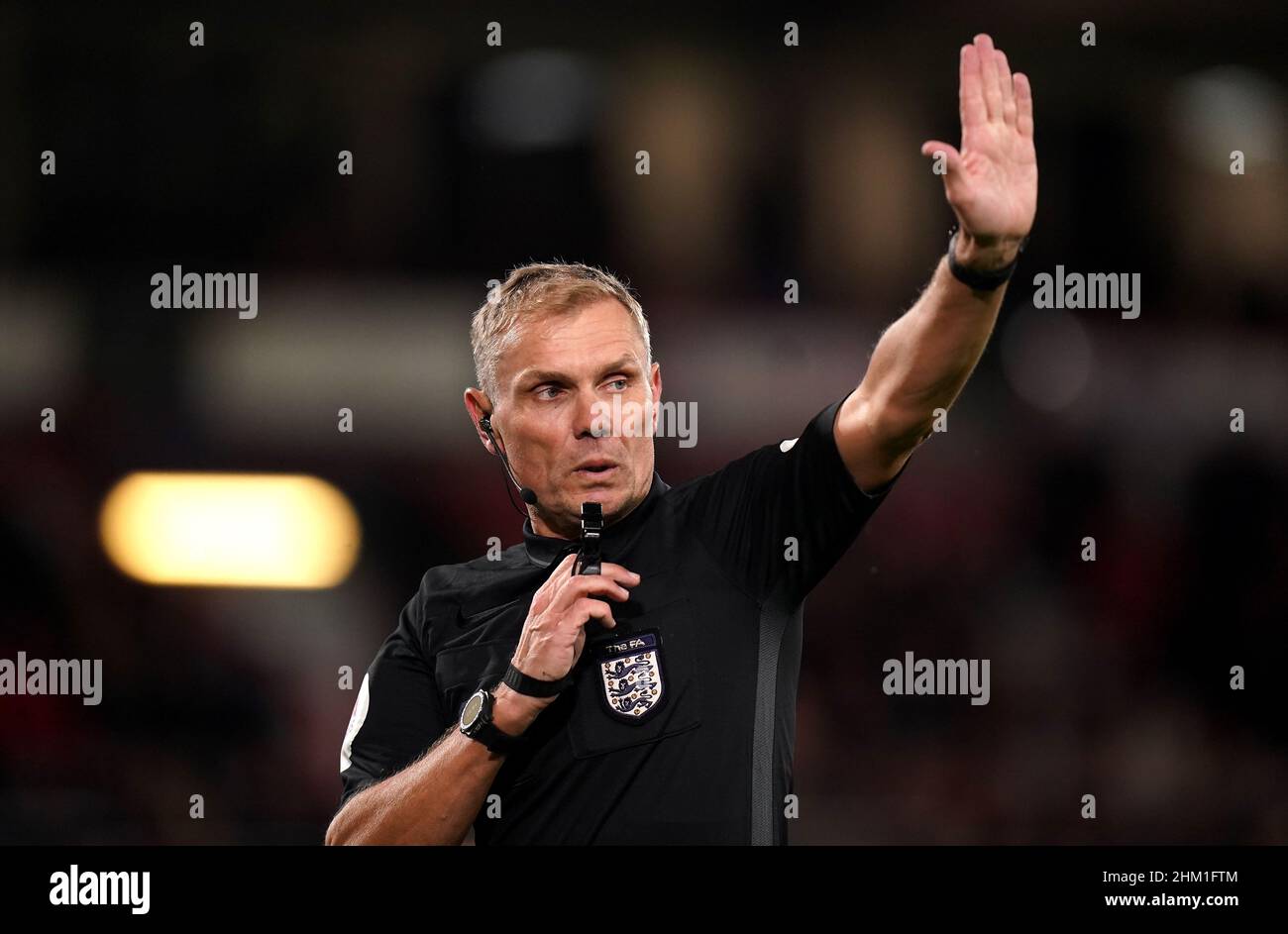 Referee Graham Scott during the Emirates FA Cup fourth round match at ...