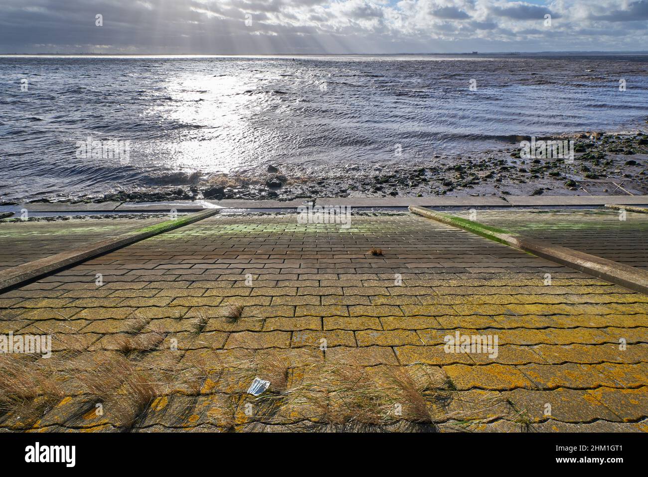 Tidal defense wall example Stock Photo - Alamy