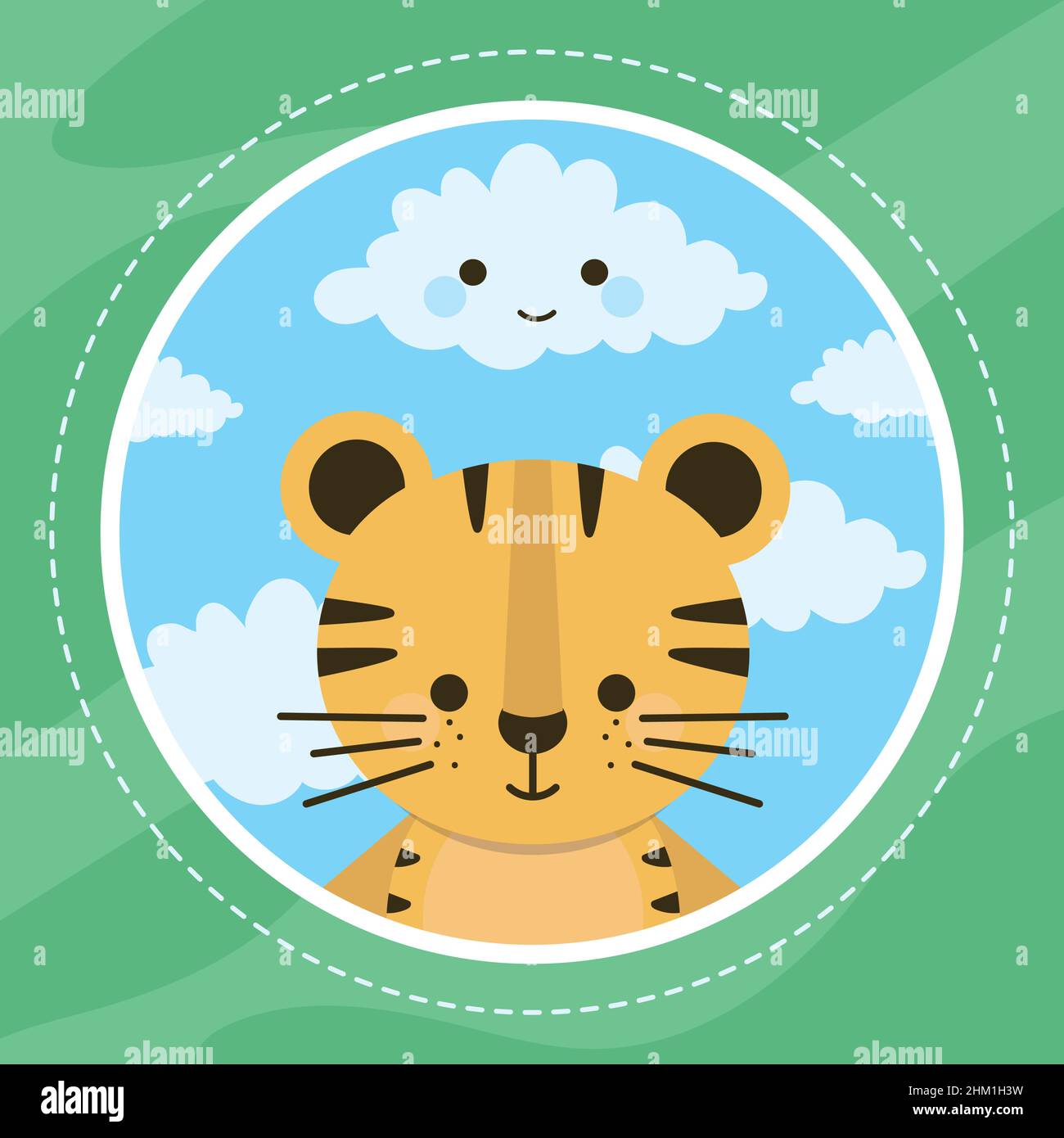 baby tiger sticker Stock Vector Image & Art - Alamy
