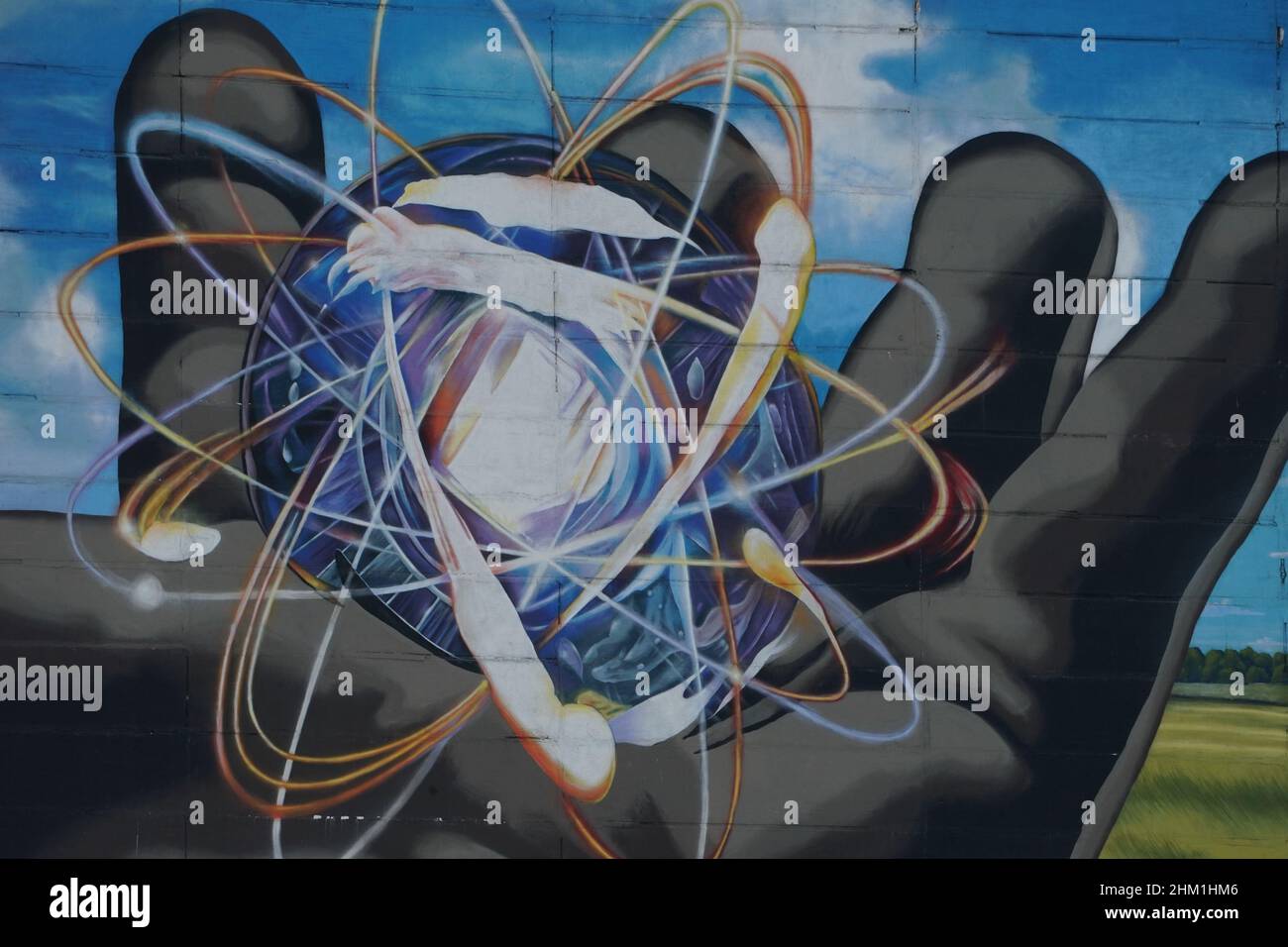 Chernobyl Exclusion Zone, Ukraine. 6th Feb, 2022. A mural near the ...