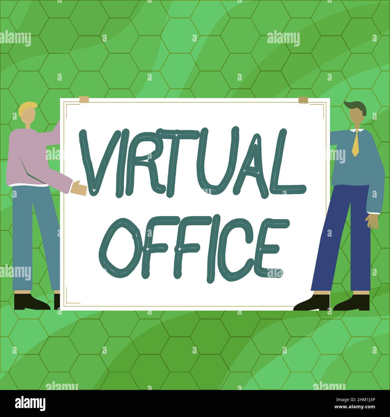 Conceptual display Virtual Office. Business concept Virtual Office Two ...