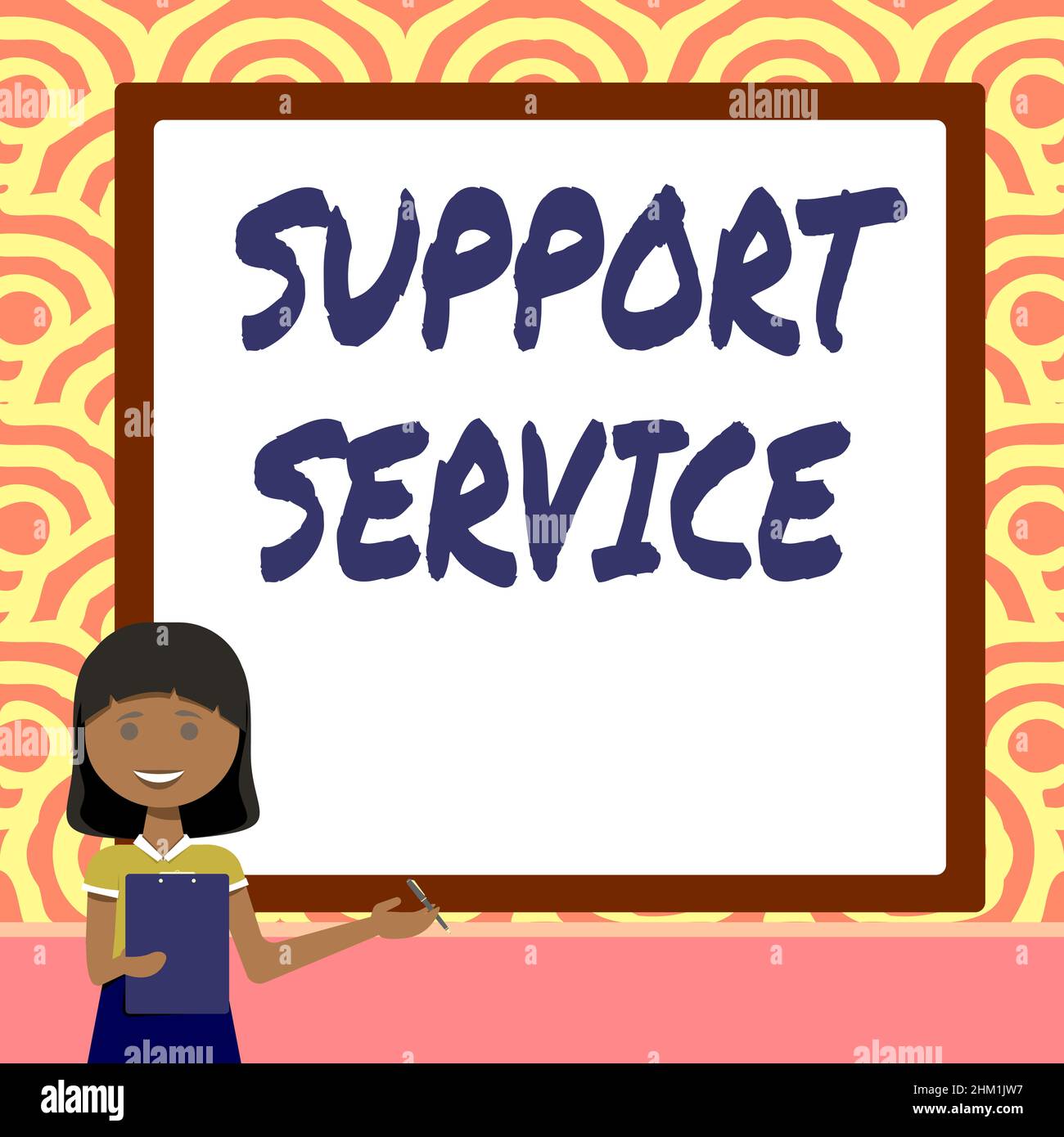 Text caption presenting Support Service. Concept meaning activity for ...