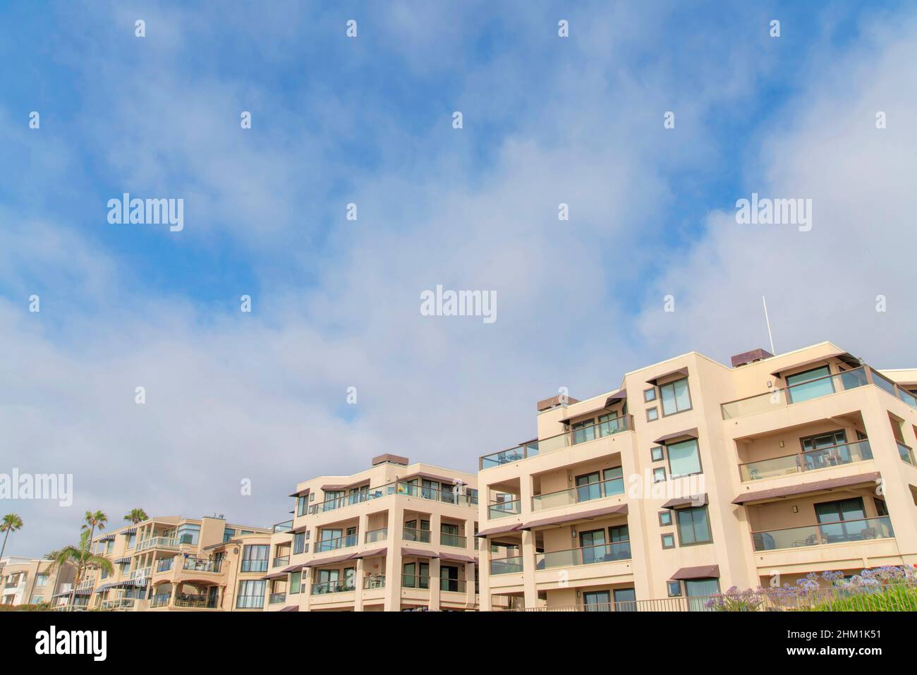 Low rise residential buildings at La Jolla in California. Buildings ...
