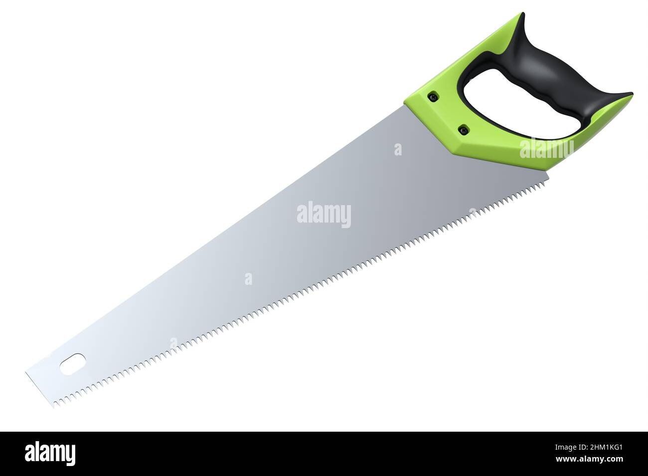 Hand saw with hardened teeth isolated on white background. 3d render ...