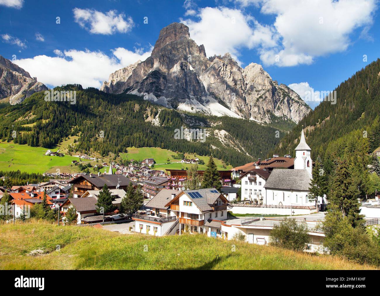Corvara in Badia, church in Corvara, Dolomites, Italy Stock Photo - Alamy