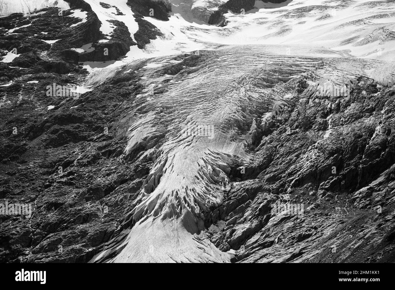 Mountain panorama in evening Black and White Stock Photos & Images - Alamy