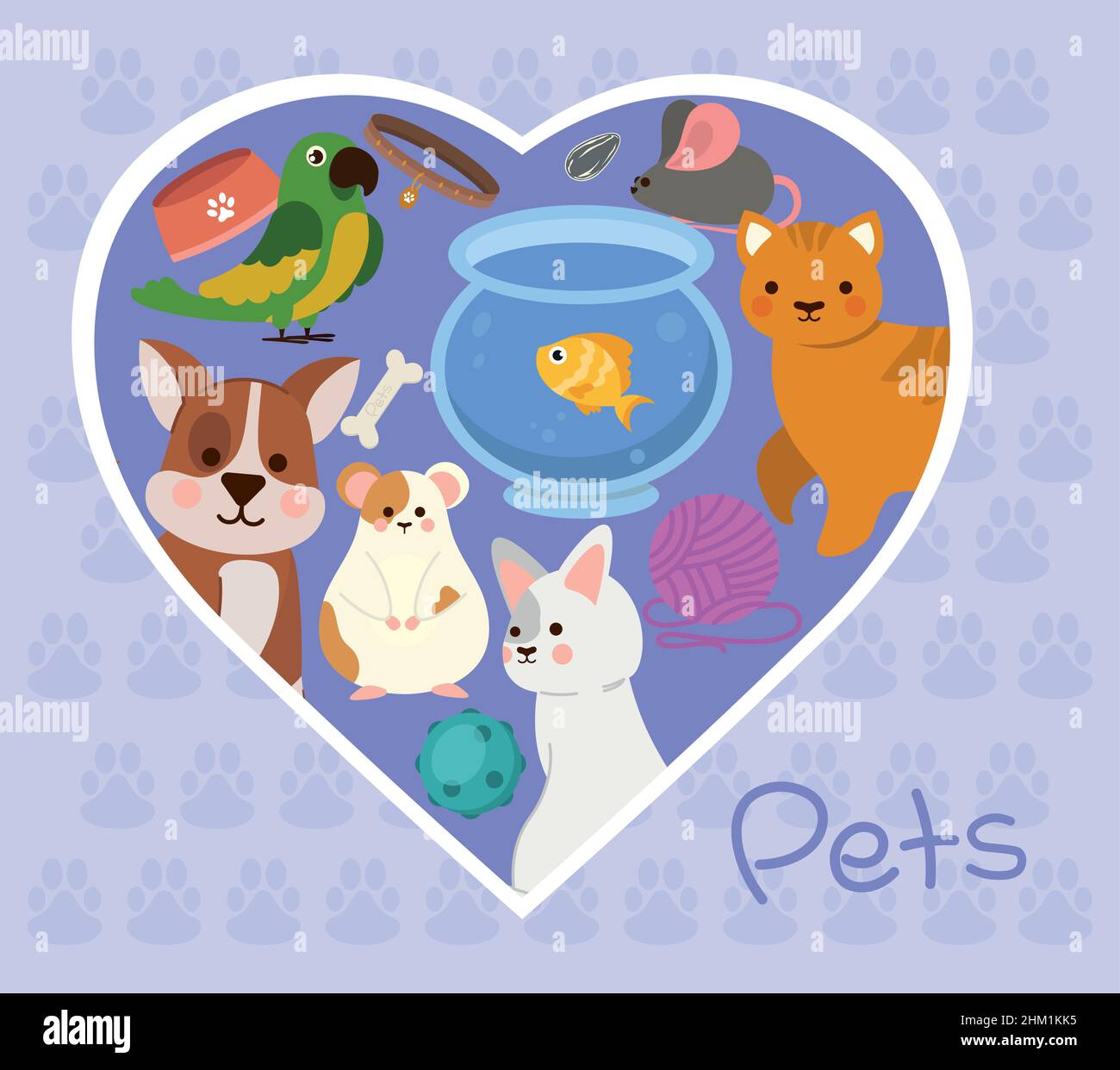 pets animals in heart Stock Vector Image & Art - Alamy