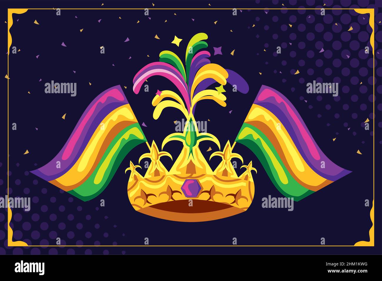 mardi gras crown and flags Stock Vector Image & Art - Alamy