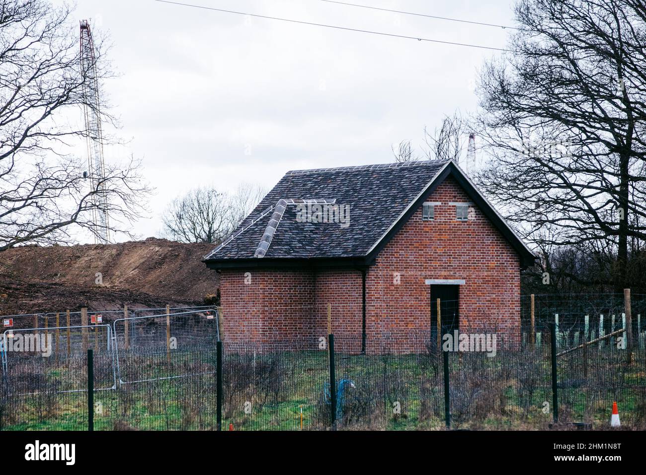 Harefield, UK. 5th February, 2022. A bat house built by HS2 contractors ...