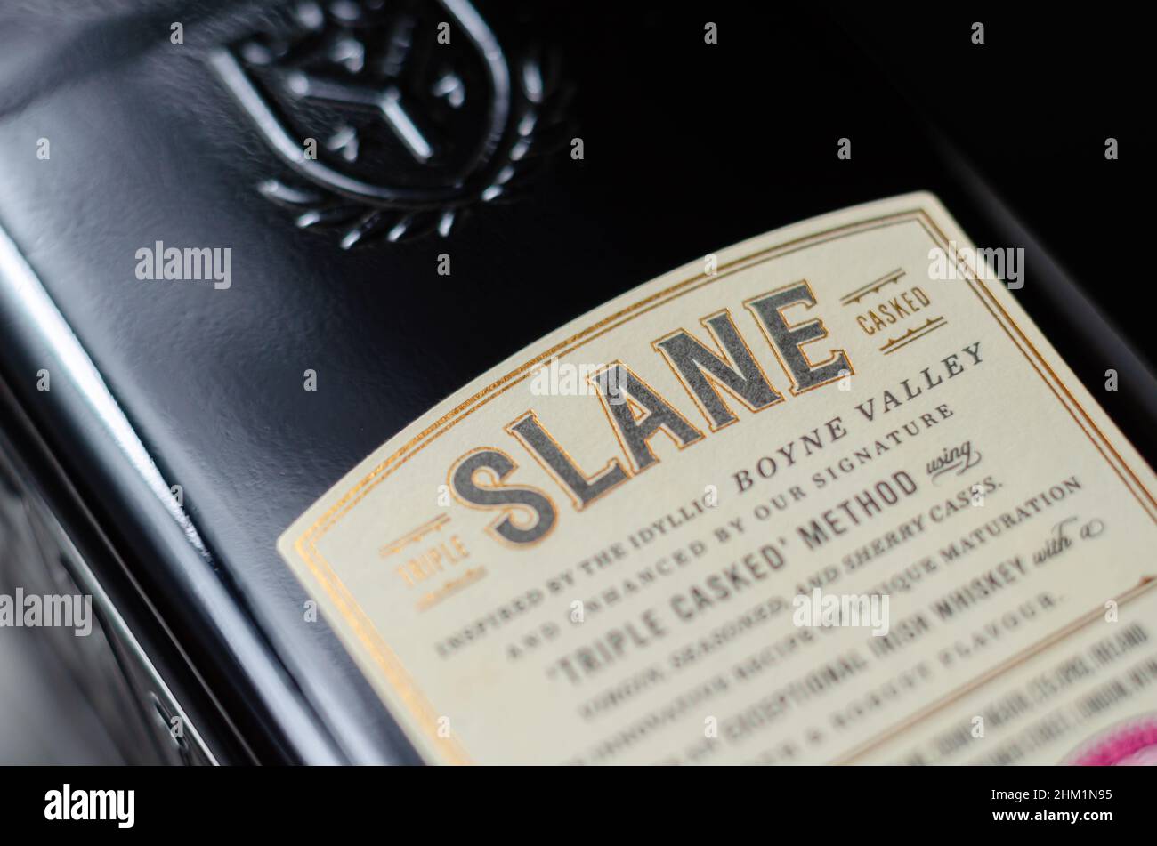 LONDON, UNITED KINGDOM - JANUARY 25, 2022 Characteristic black bottle ...