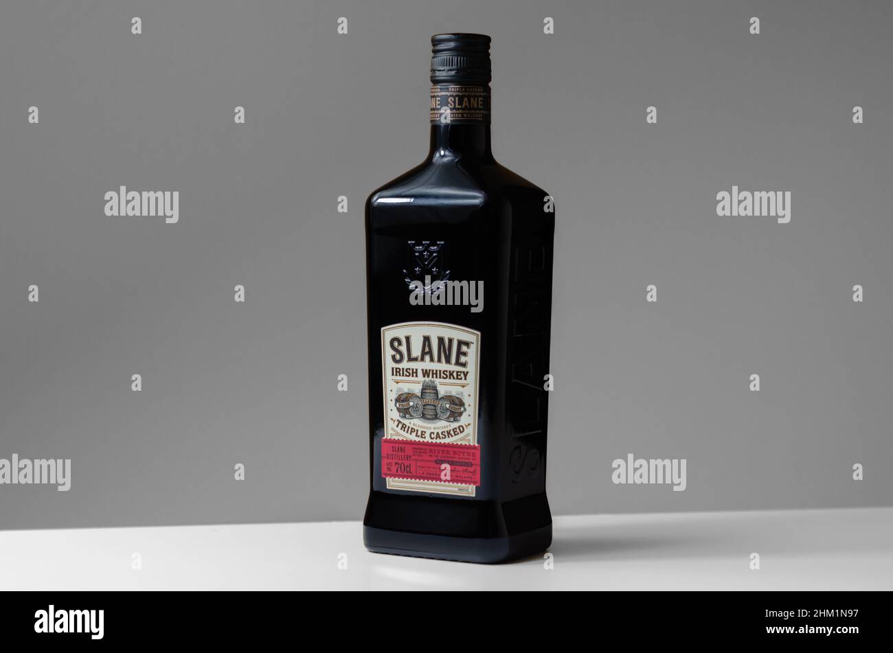 LONDON, UNITED KINGDOM - JANUARY 25, 2022 Characteristic black bottle ...