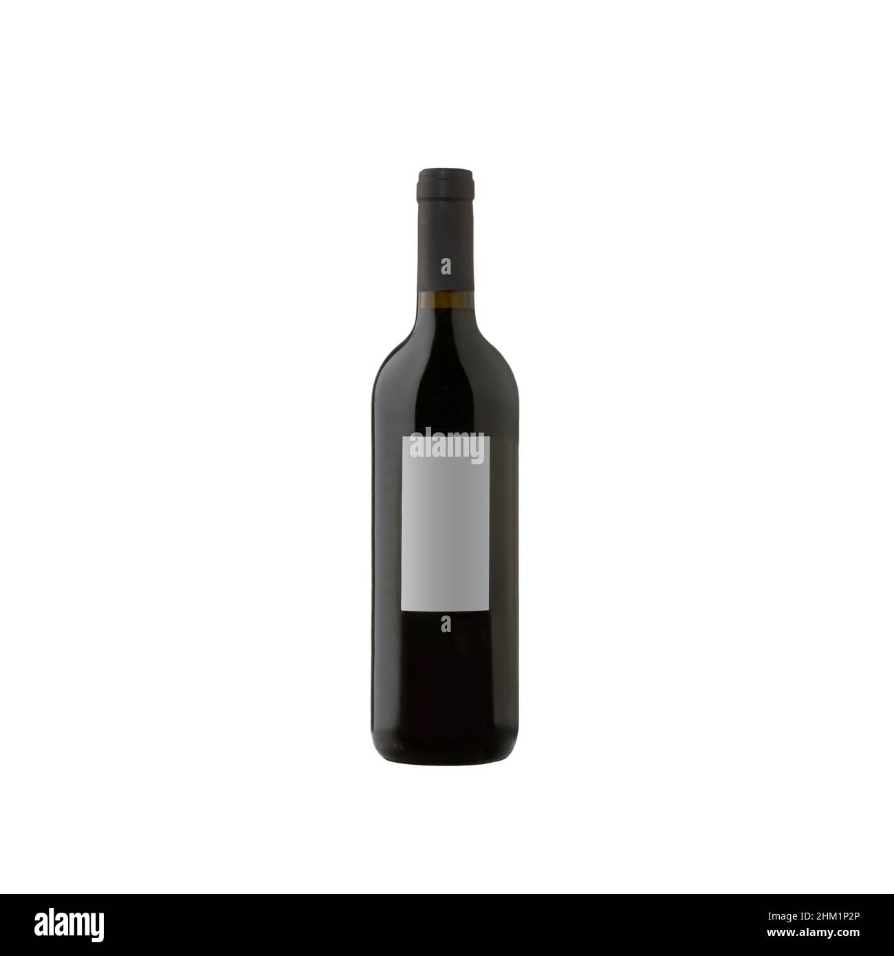 red wine bottle with blank label isolated on white background Stock ...