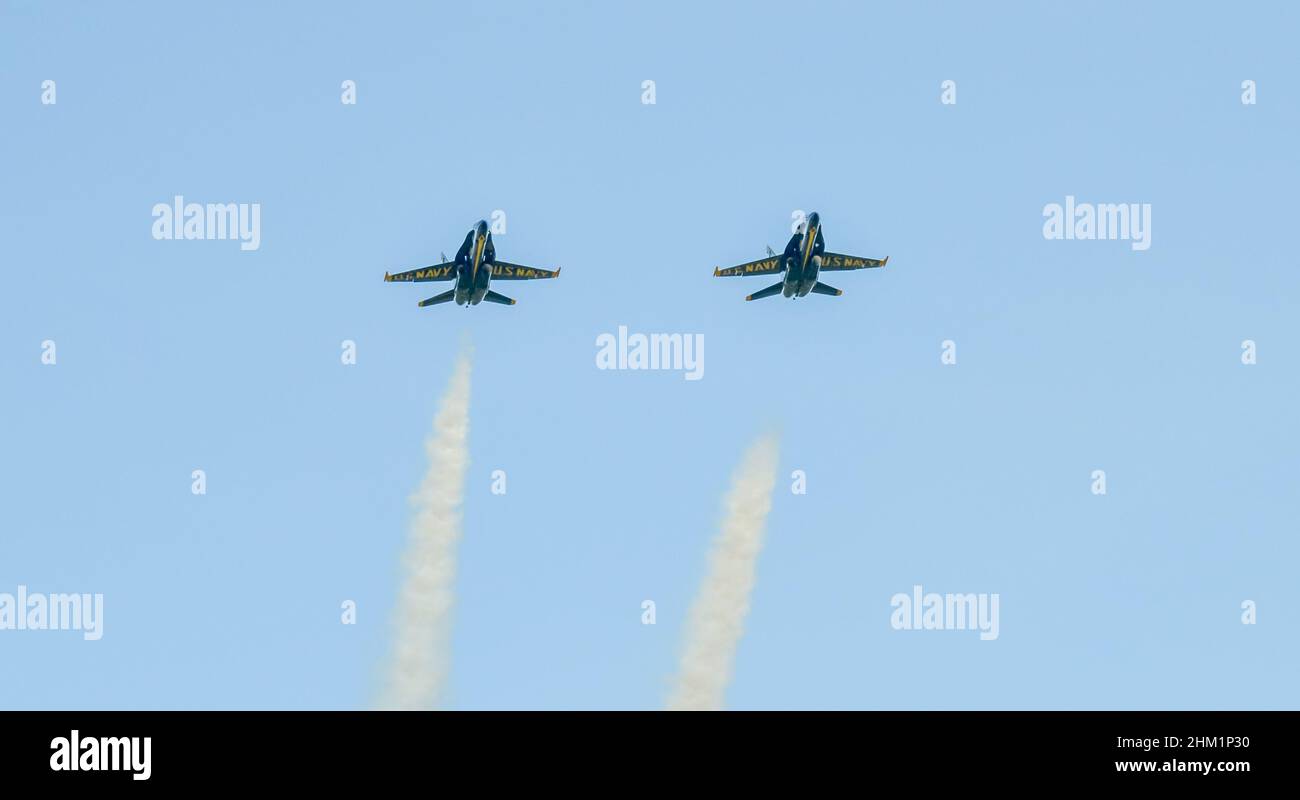U.S. Navy Blue Angels Flight Demonstration Team. Aerial maneuvers with ...