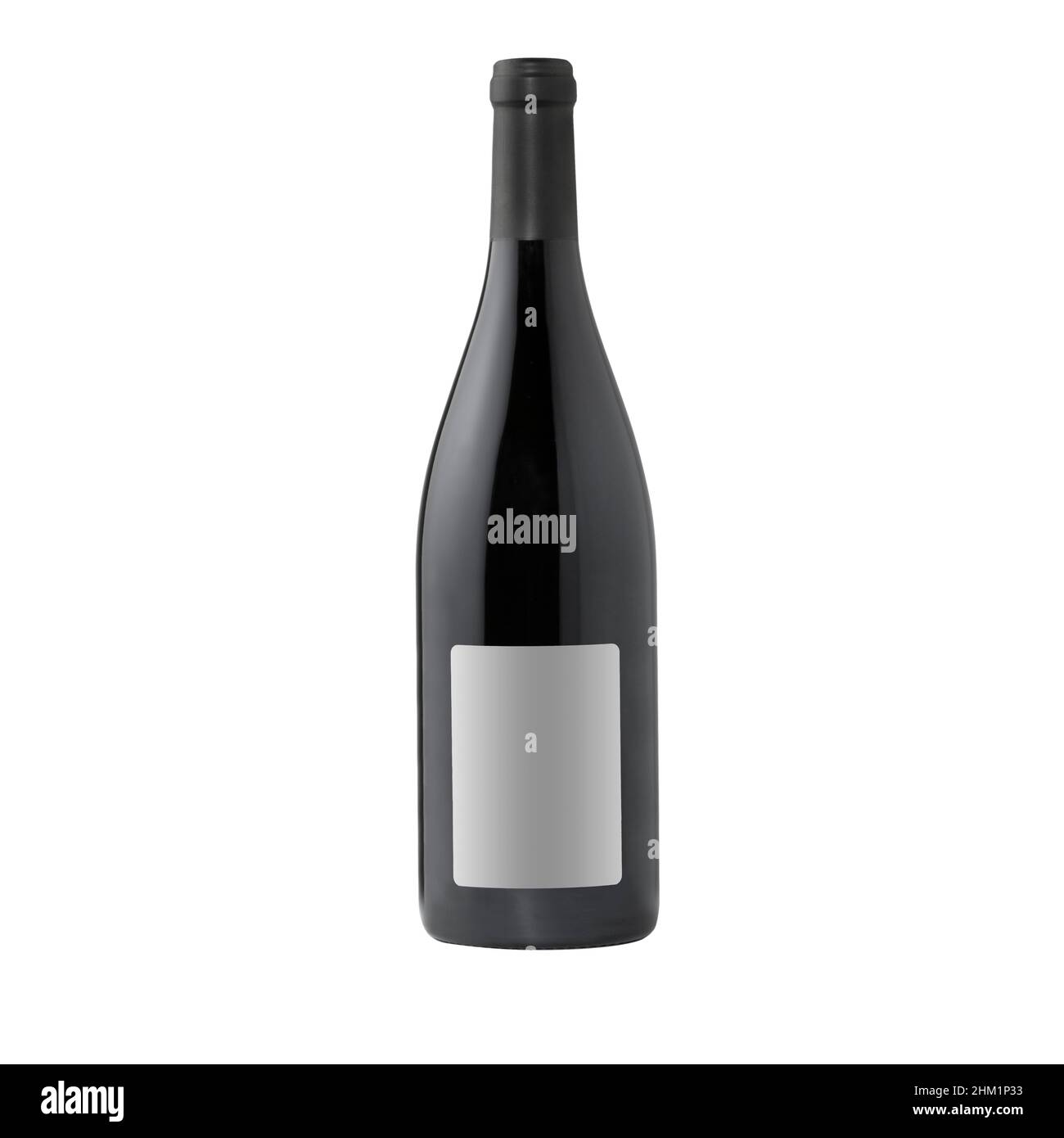 red wine bottle with blank label isolated on white background Stock ...