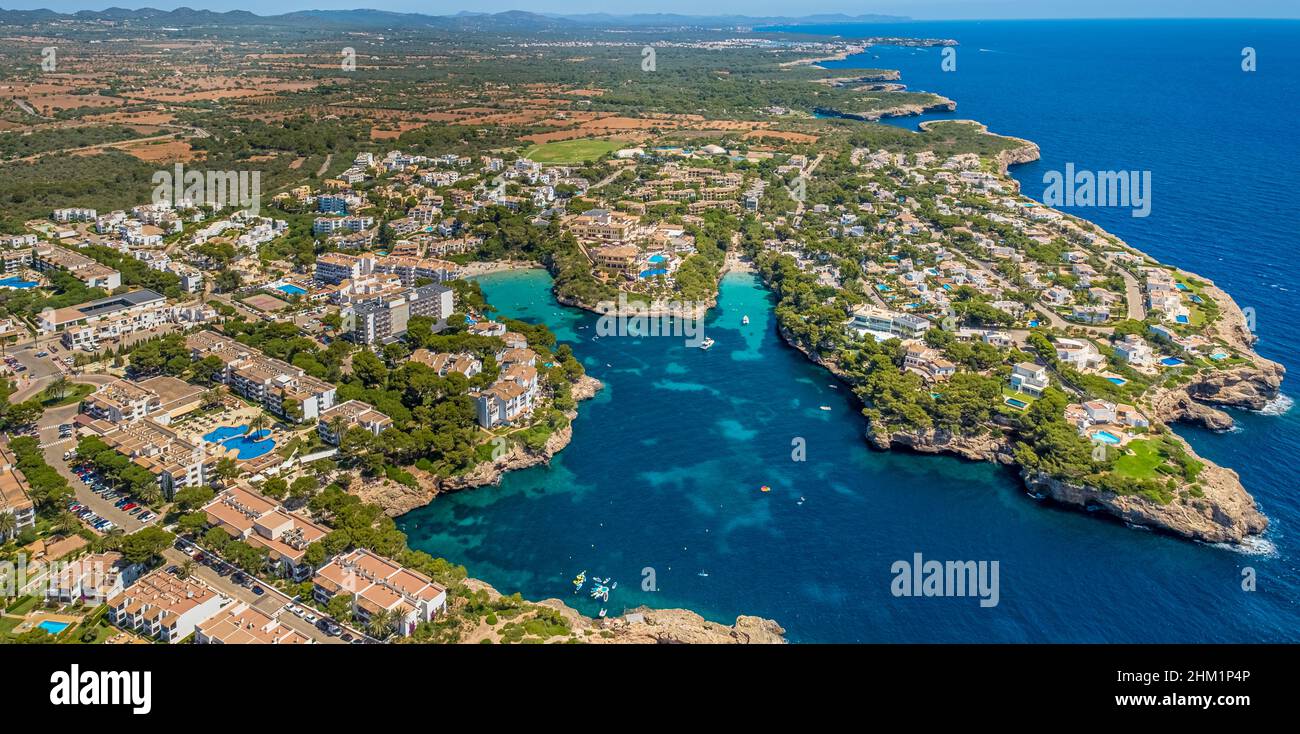 Aerial view, Robinson Club Cala Serena, Cala Serena, Felanitx, Mallorca ...