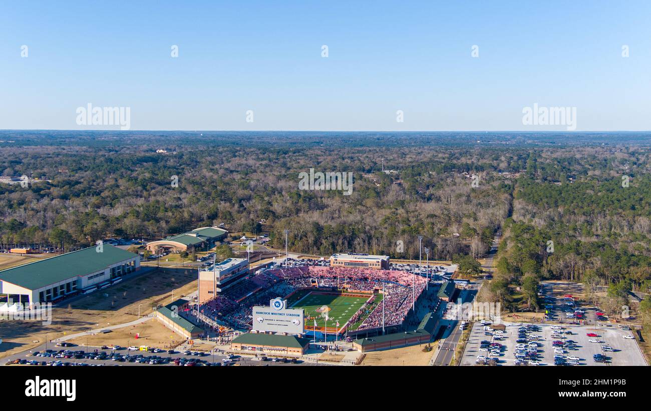 Aerial view of the Senior Bowl at Hancock-Whitney Stadium Stock Photo ...