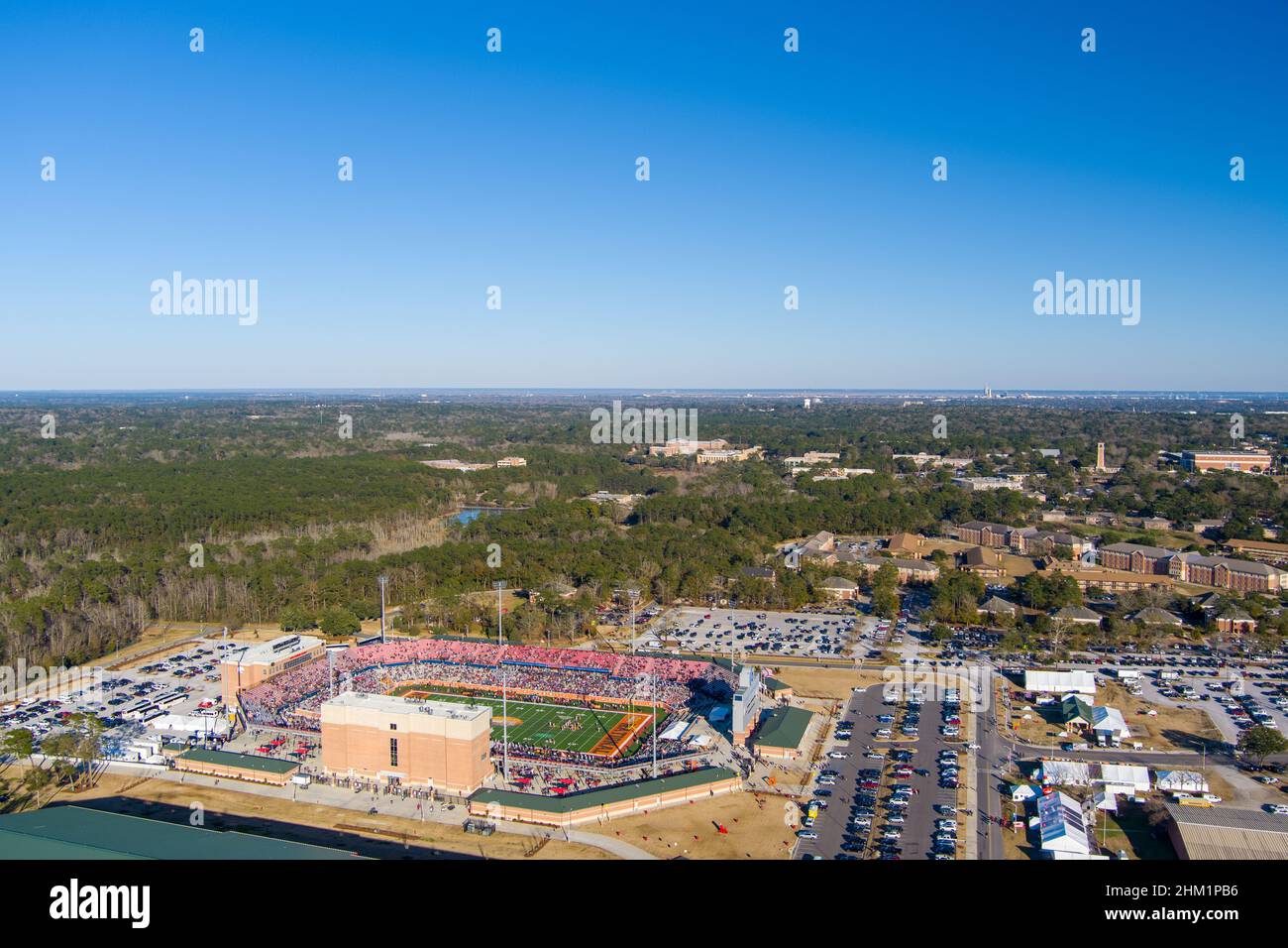 Aerial view of the Senior Bowl at Hancock-Whitney Stadium Stock Photo ...