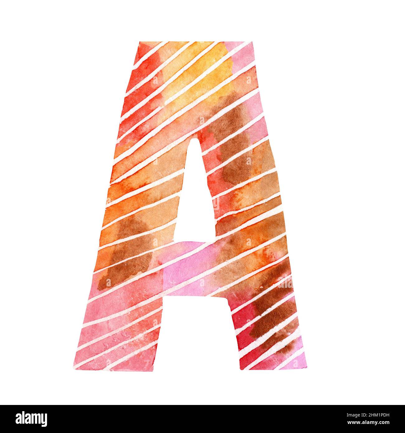 Watercolor letter A. Capital letter. Latin alphabet. Isolated on white ...