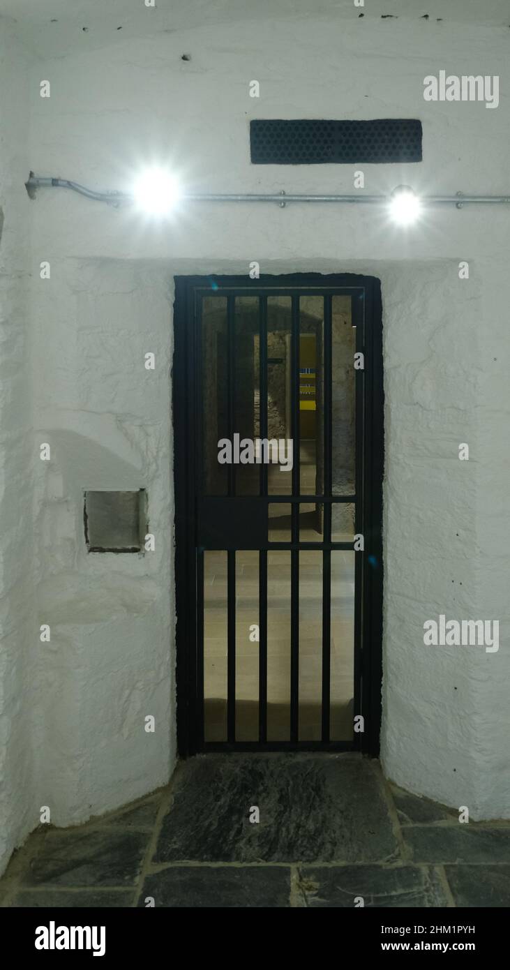 Barred door outside a room in the bodmin jail hotel Stock Photo - Alamy
