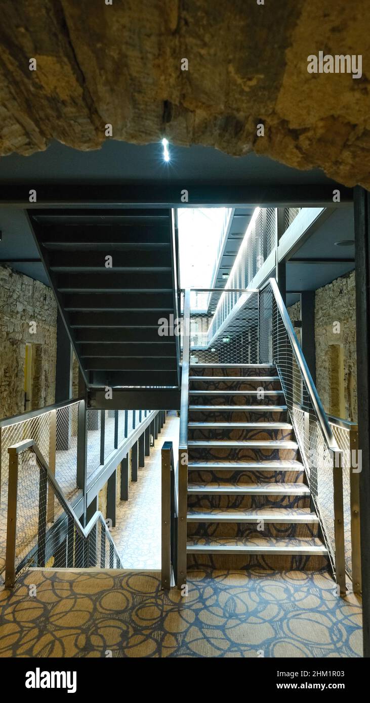 Indoor perspective view of the main lobby and rooms at Bodmin Jail ...