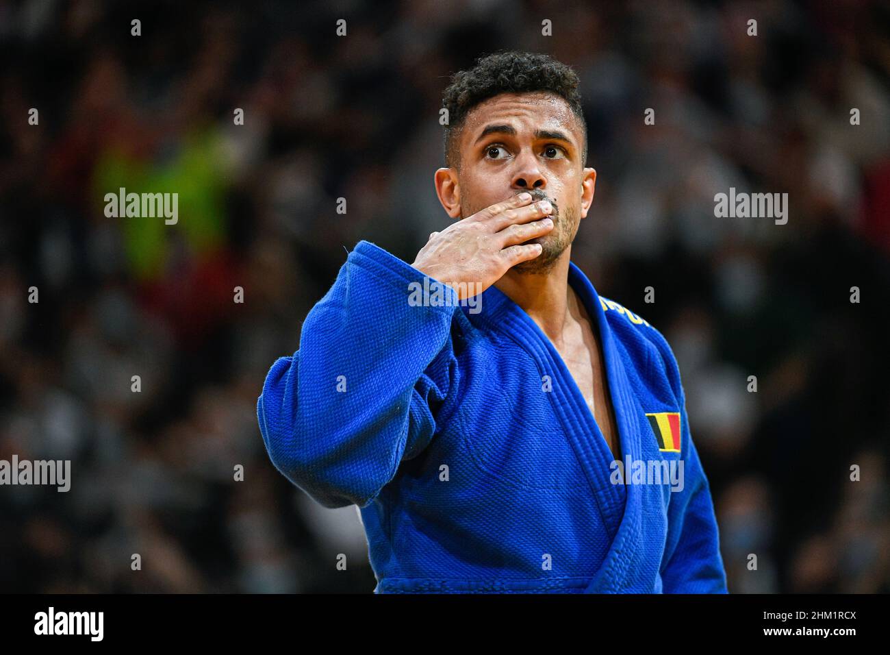 Men's -81 kg, Sami Chouchi of Belgium competes during the Paris Grand ...