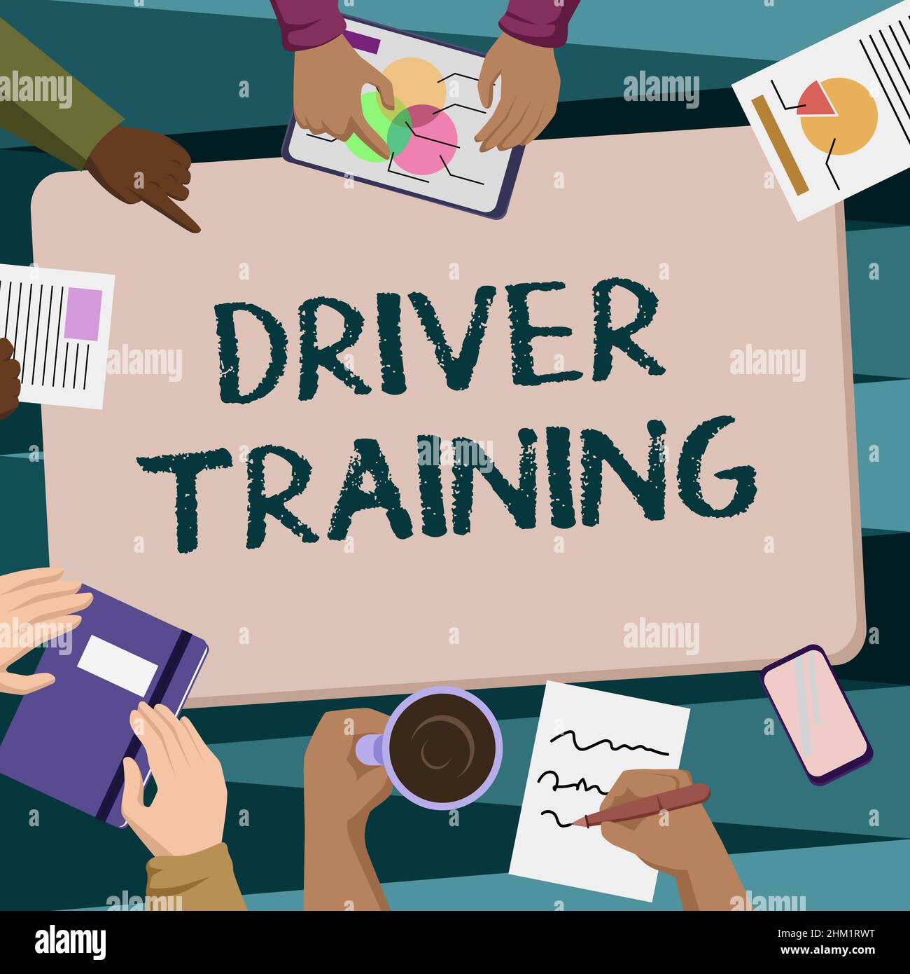 Sign displaying Driver Training. Concept meaning prepares a new driver ...
