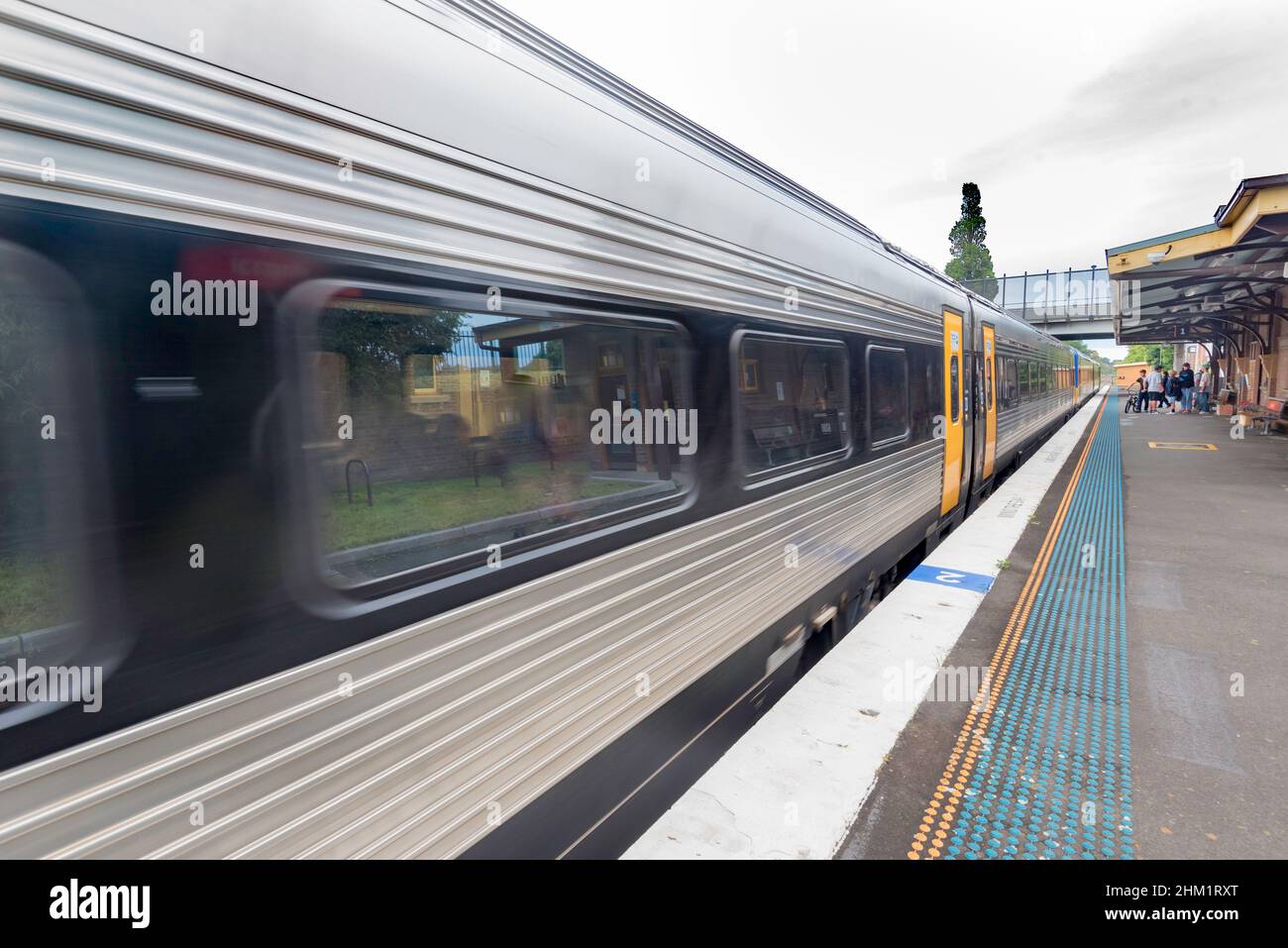 A four car Endeavour class diesel rail car at the historic rural Bowral ...