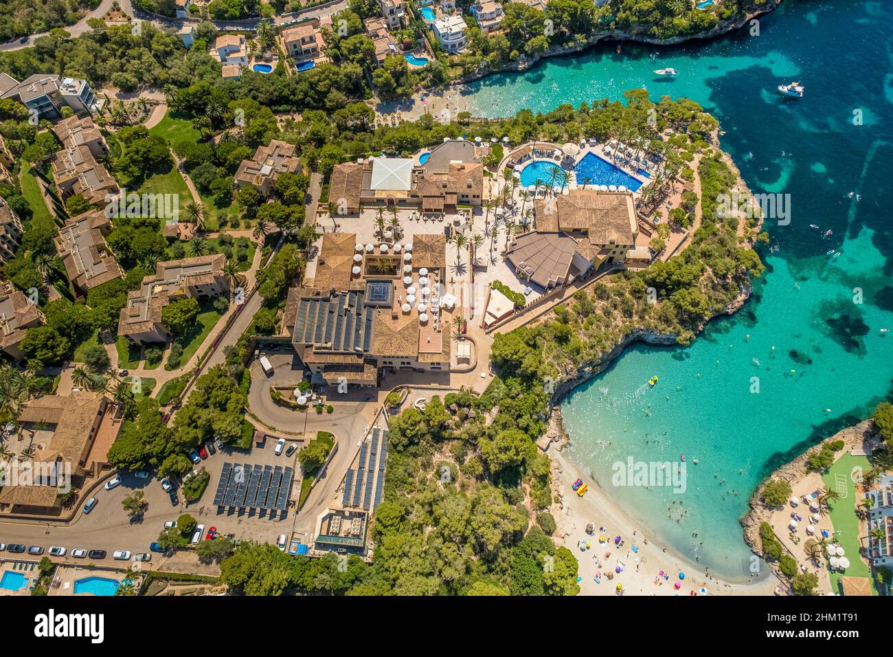 Aerial view, Robinson Club Cala Serena, Cala Serena, Felanitx, Mallorca ...
