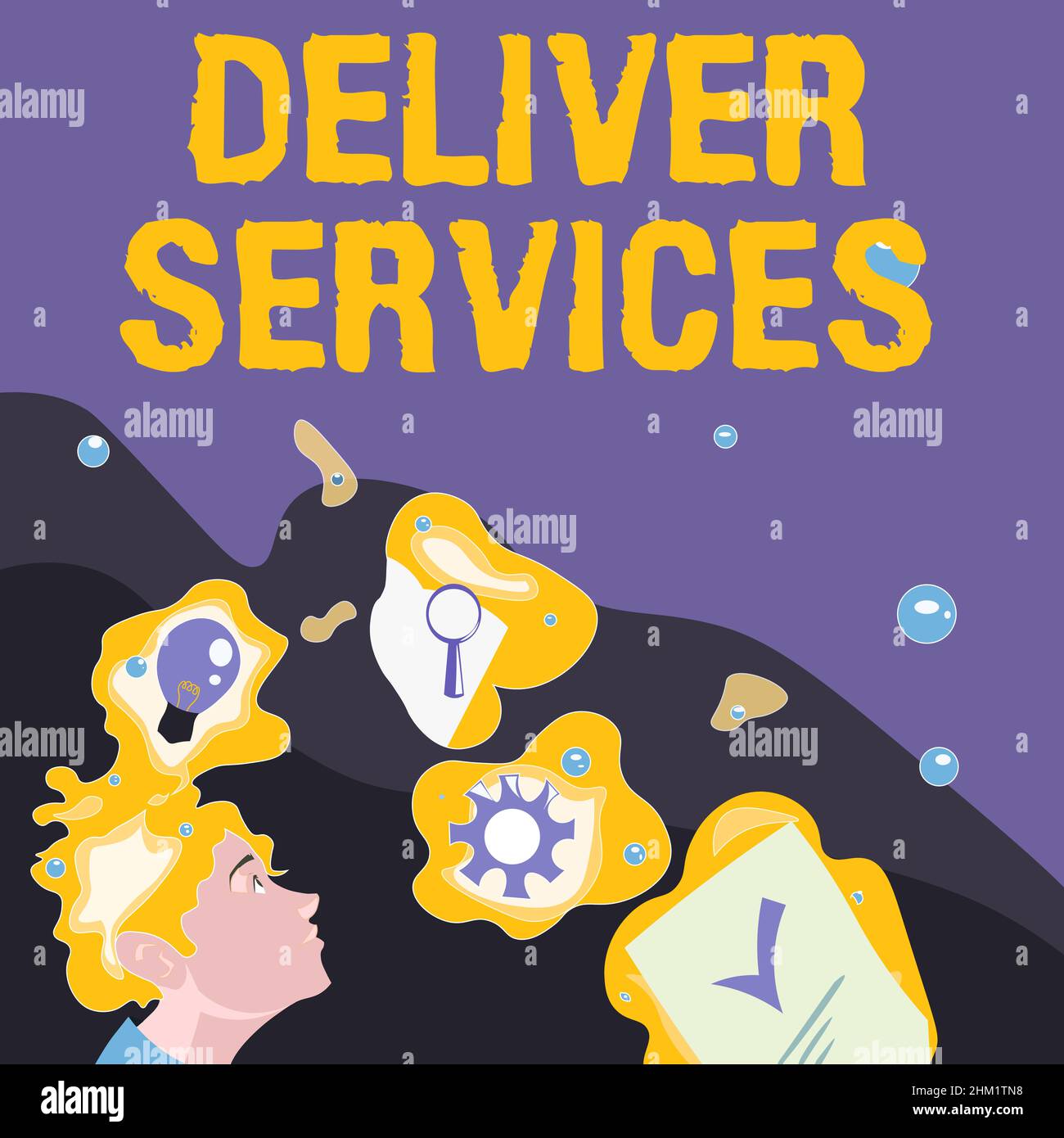 Text showing inspiration Deliver Services. Business idea the act of ...