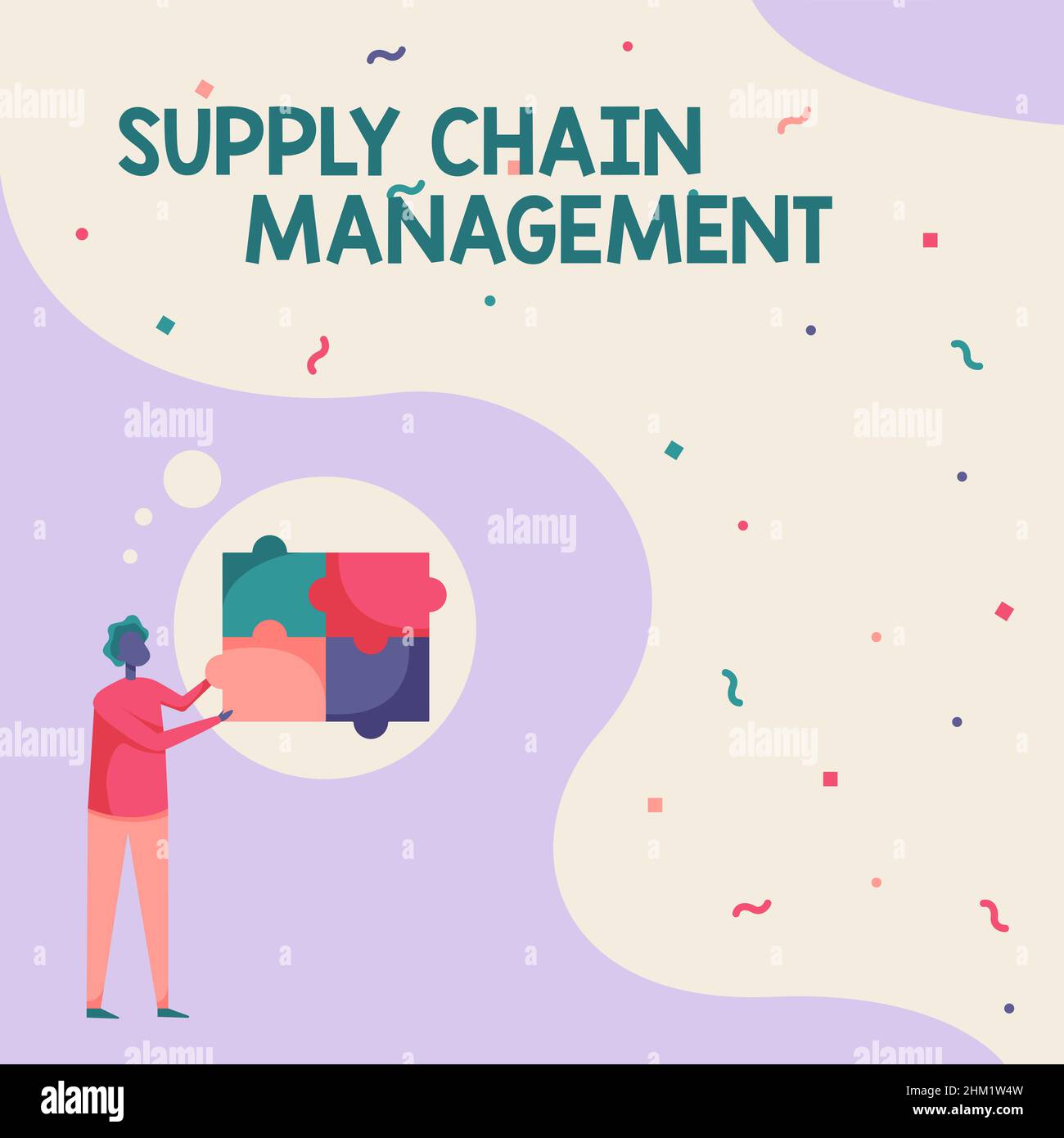 Handwriting text Supply Chain Management. Internet Concept management ...