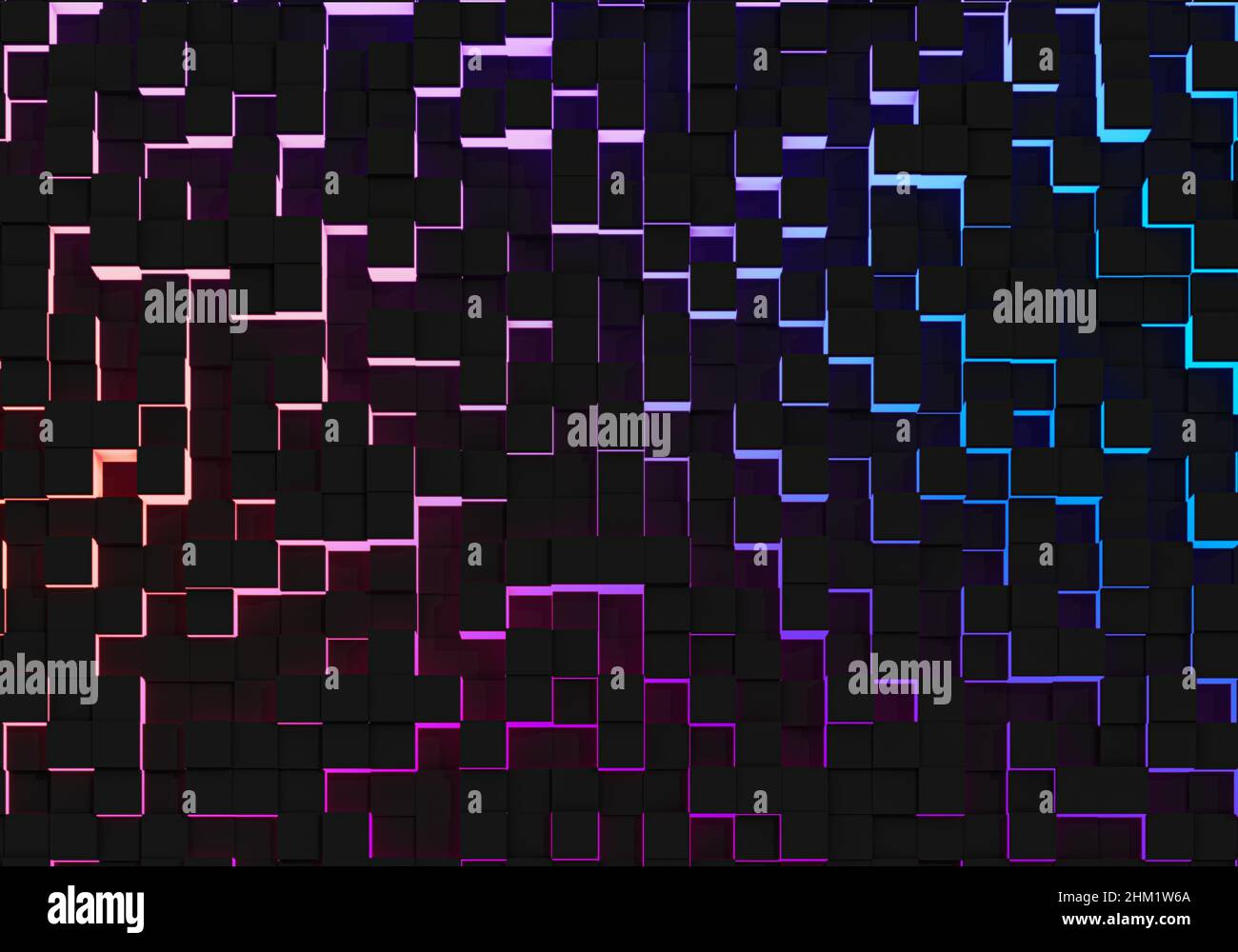 Wall of Random grid cubes gradient background. 3d rendering Stock Photo ... Wall of Random grid cubes gradient background. 3d rendering Stock Photo ...