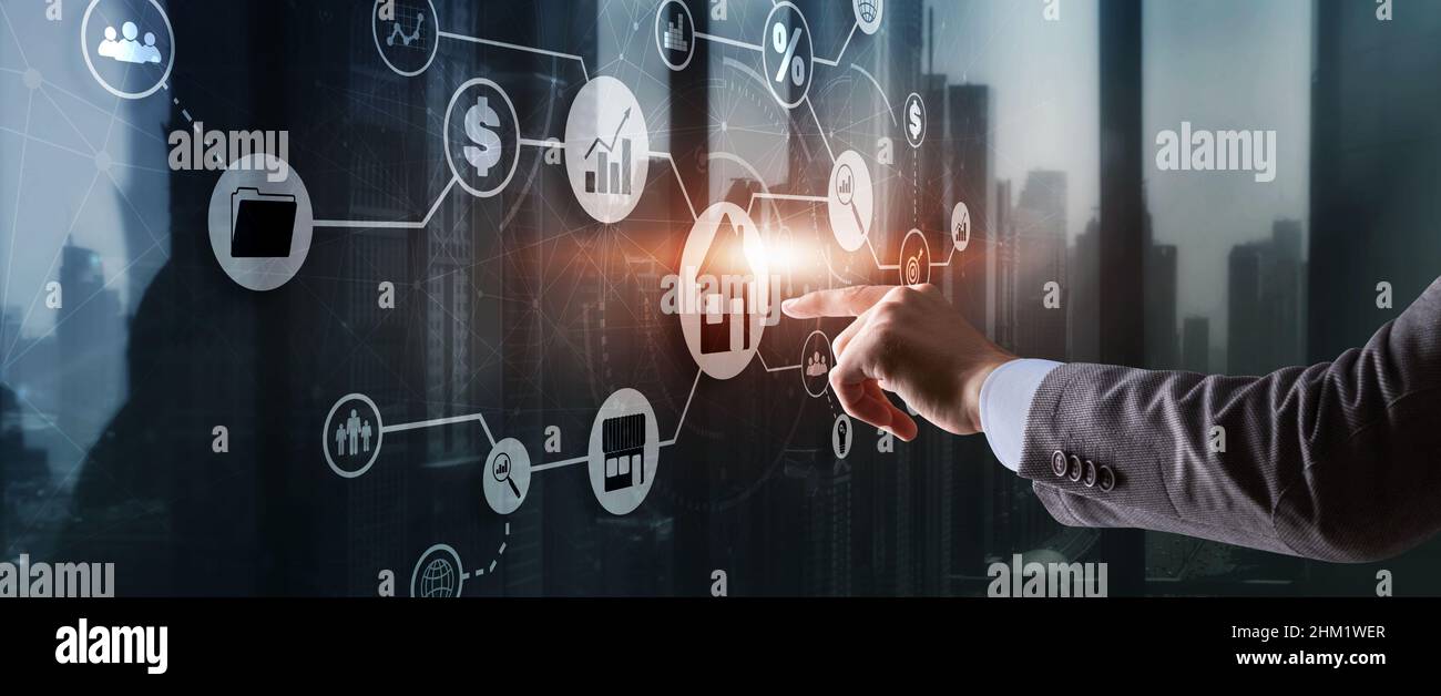 Real estate 3D icons concept. Property management Stock Photo - Alamy