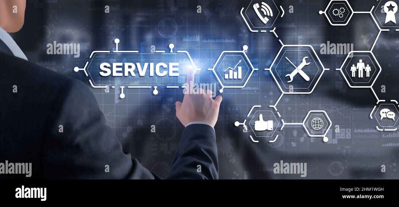 Technical Service Business Technology Internet Concept. 3D icons Stock ...