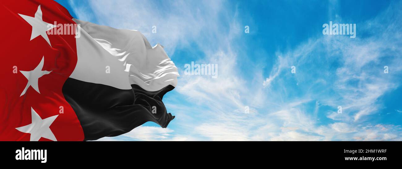 flag of Republic of the Rio Grande , Mexico at cloudy sky background on ...