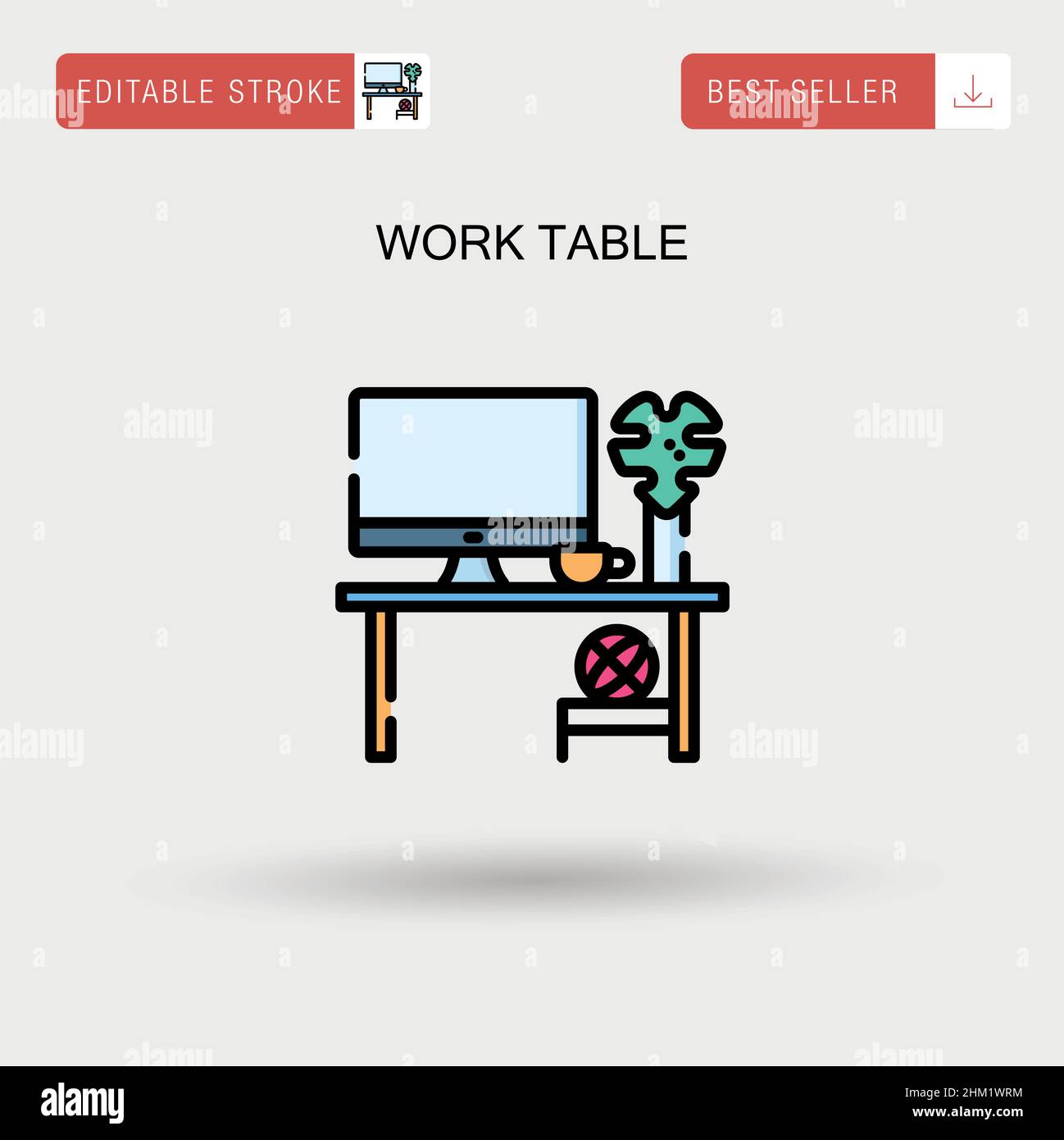 Office table top view icon vector hi-res stock photography and images ...