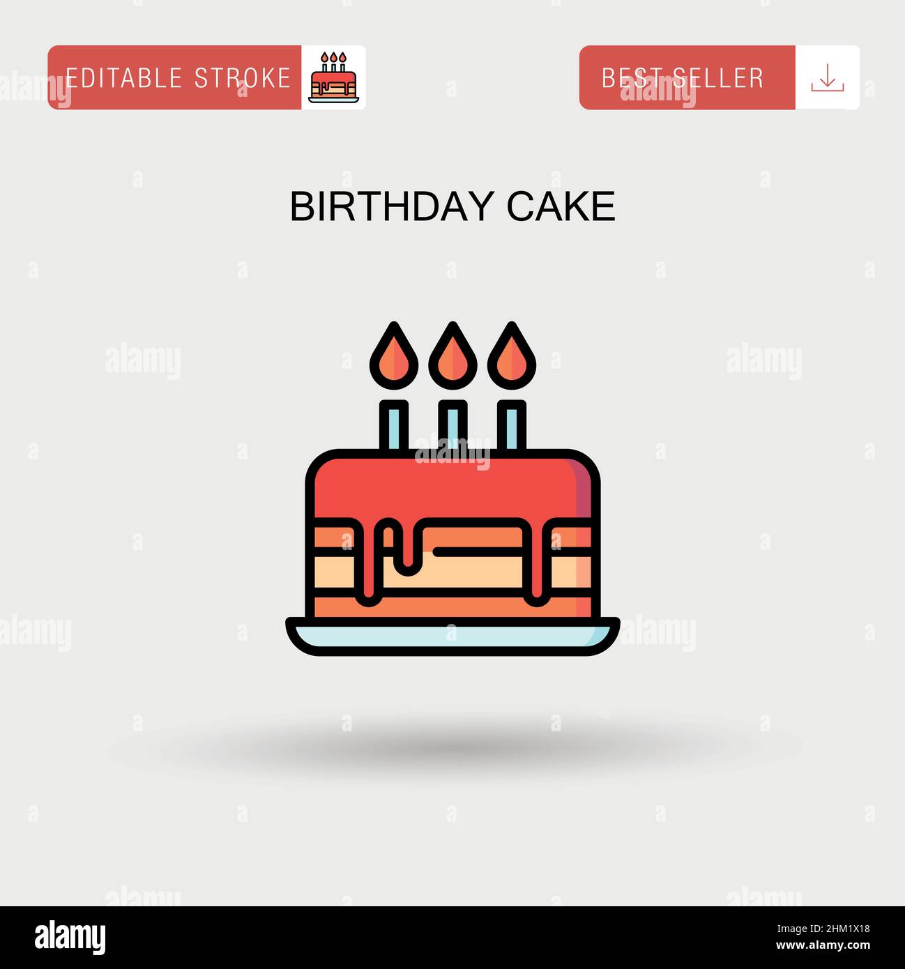 Birthday cake Simple vector icon Stock Vector Image & Art - Alamy