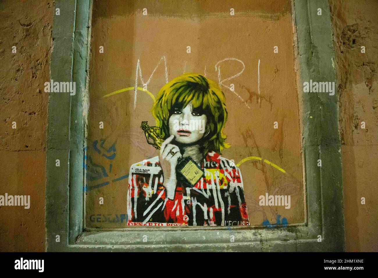 Rome, Italy. 3rd Feb, 2022. View of the work of street artist Harry ...