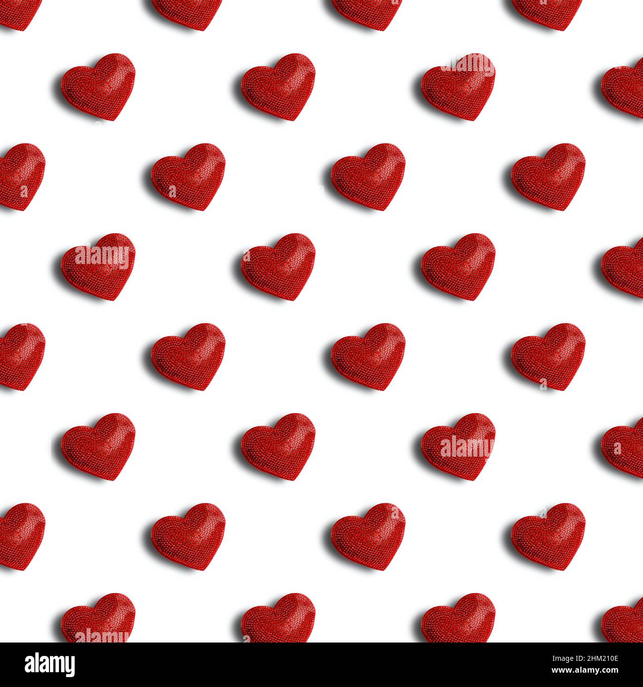 Seamless pattern of red hearts on a white background. Valentine's Day ...