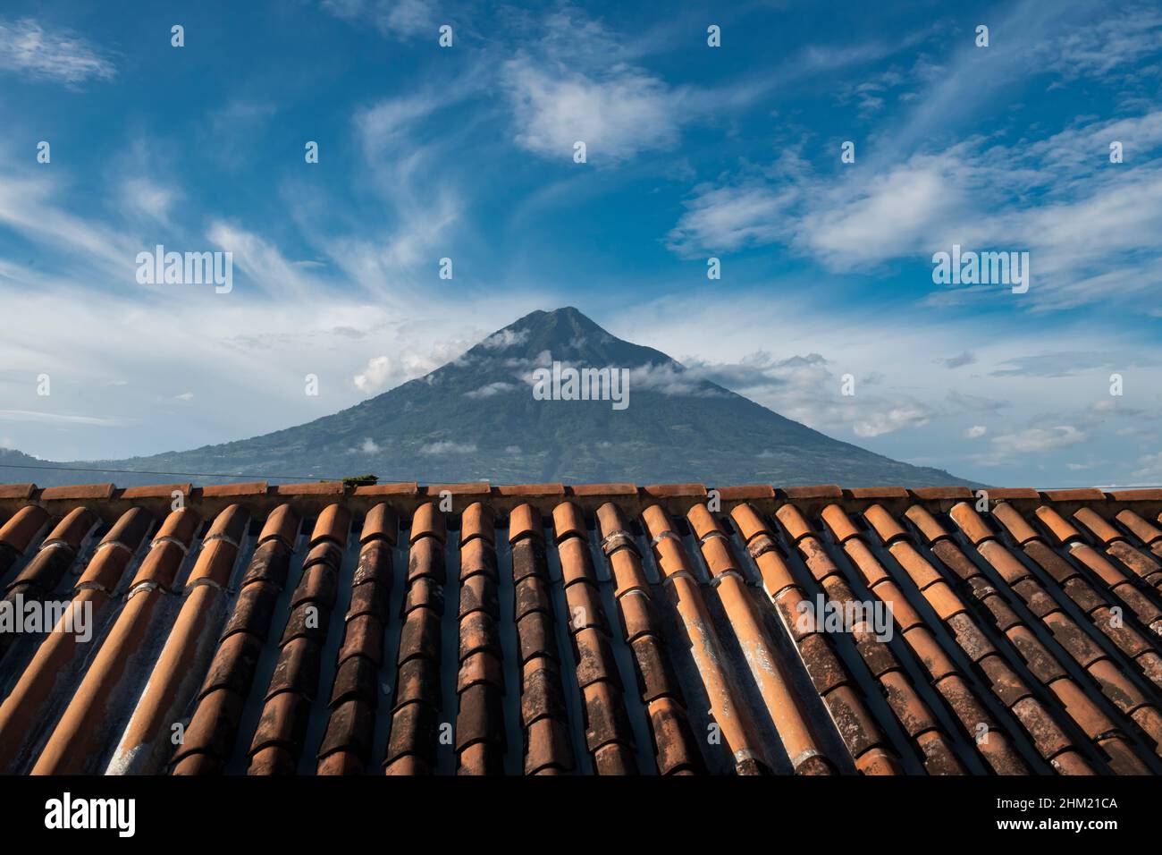 Agua Volcano (Volcán de Agua) from Antigua Stock Photo - Alamy